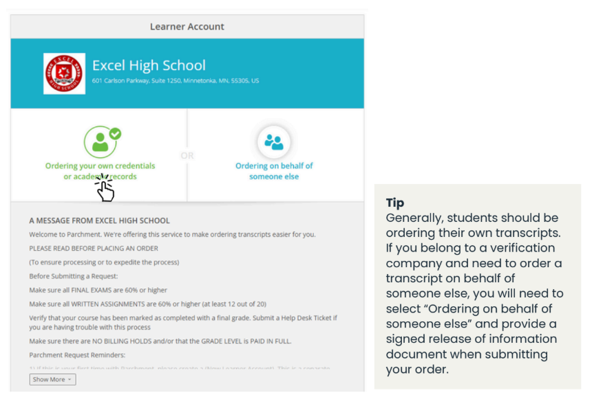 How to Request an Official Transcript - Excel High School & Northgate ...